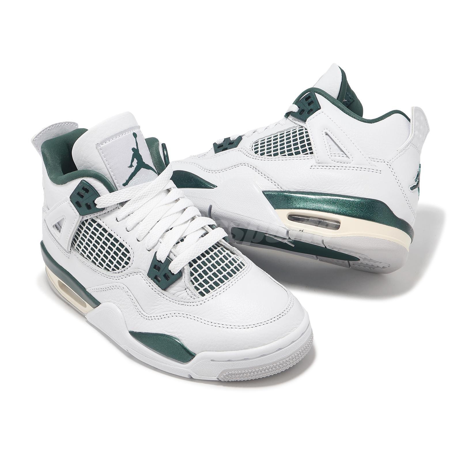 Nike Air Jordan 4 Retro Oxidized Green White Junior Kid AJ4 Casual GS ...