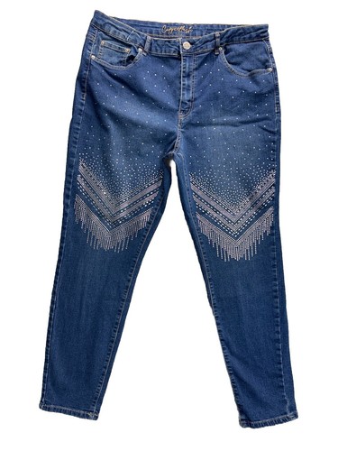 Copper flash Women Jeans Sparkling Blue Size 16 See Picture ...