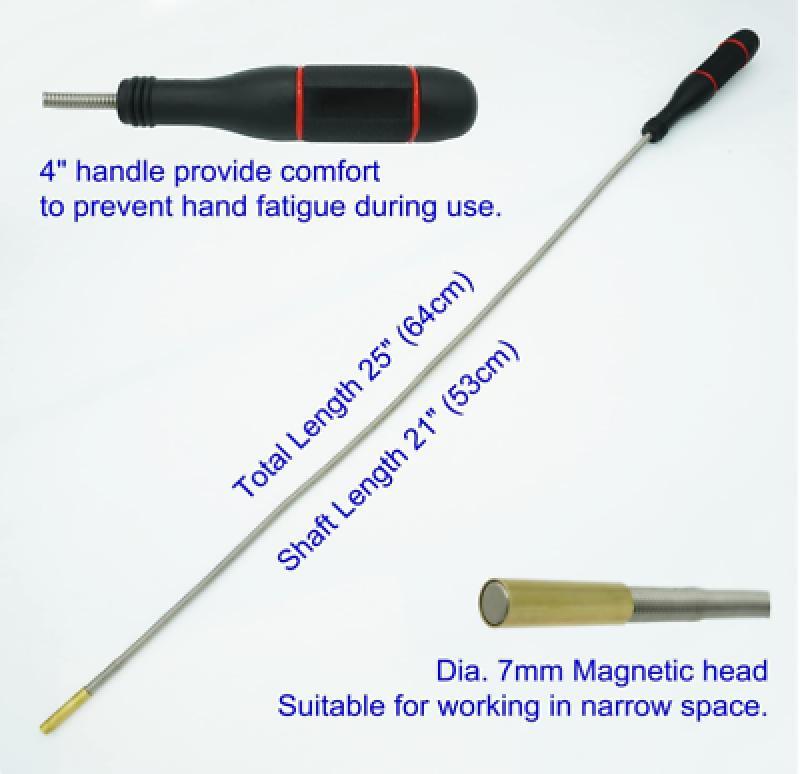 Magnetic Telescoping Pickup Rod Tool Flexible Grabber Stick Inspection ...