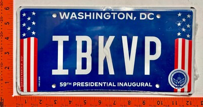 2021 Washington DC Presidential Inaugural vanity license plate - IBKVP ...