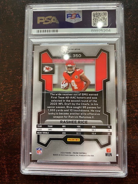 2023 Panini Prizm #350 Rashee Rice Red Wht/Blue Prizm Rookie Gem-MT ...