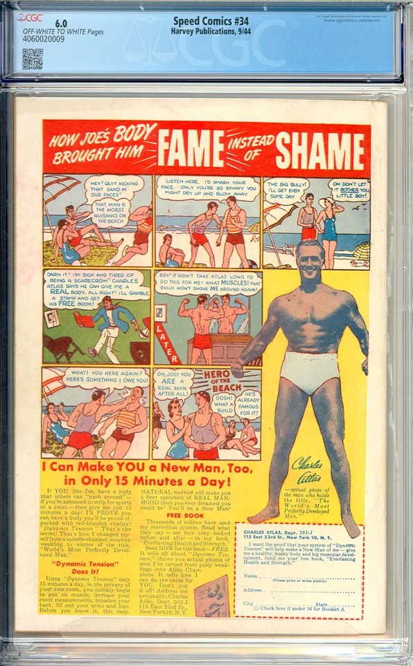 Speed Comics #34 Classic Nazi WWII Cover Schomburg Harvey Comic 1944 ...