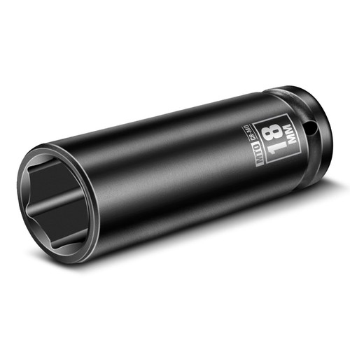 1/2 Drive 18mm Deep Impact Socket, 6 Pt. Metric Socket, CR-MO Steel ...