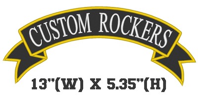 Custom Embroidered Top Rocker Ribbon Patch Vest Outlaw Biker MC Badge ...