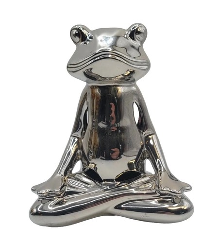 Pier One Shiny Silver Yoga Frog Incense/Potpourri Figurine • Pigeon ...