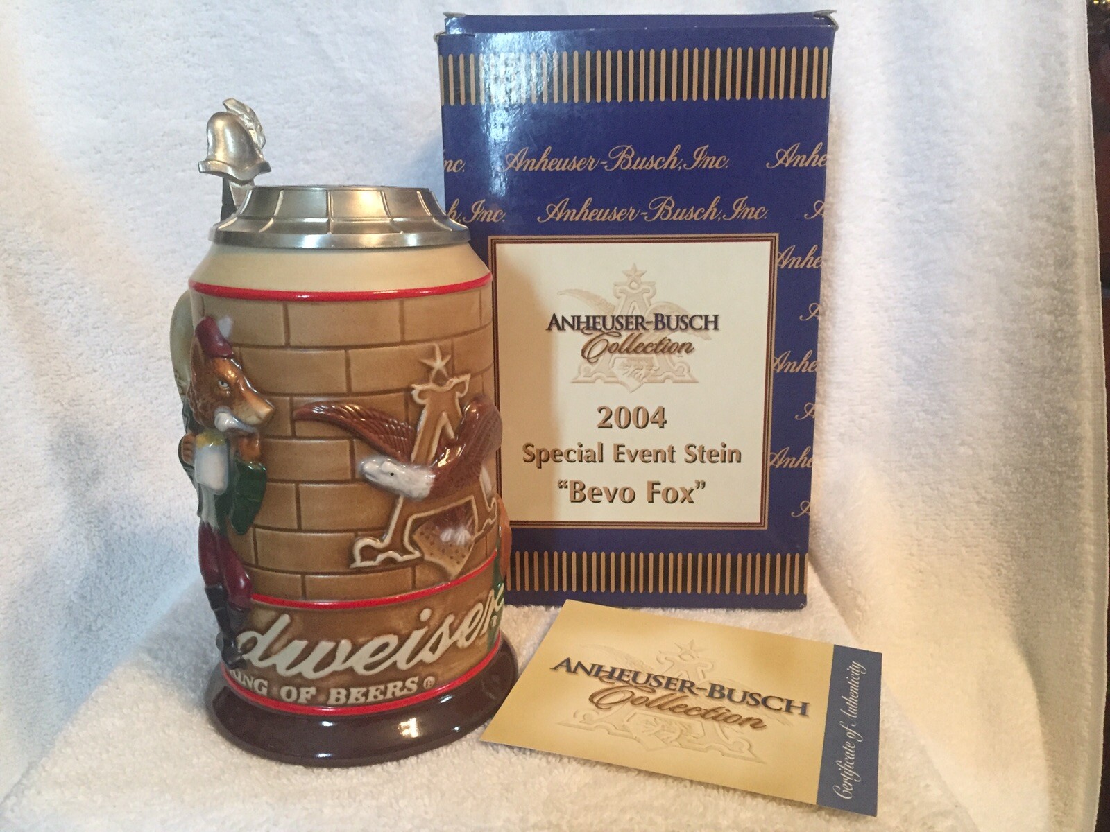 Anheuser Busch 2004 Special Event Stein “Bevo Fox” CS585 Signed | eBay
