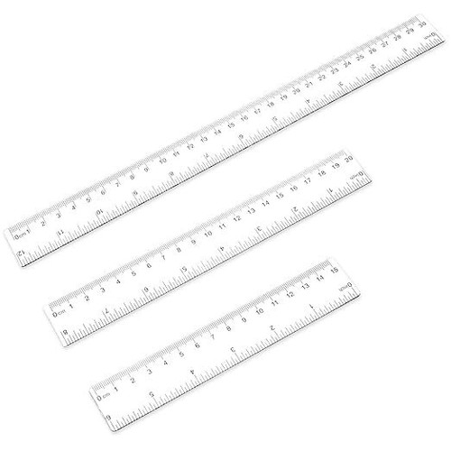 3 Pack 6 Inch 8 Inch 12 Inch Ruler Clear 3 Size Small Ruler Plastic ...