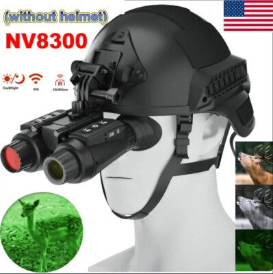 NV8300 Infrared Night Vision Binoculars 4K 3D Head Mounted Goggles 8X ...
