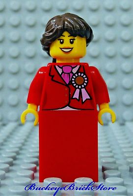 NEW Lego FEMALE MINIFIG w/Pink Ribbon Red Jacket - Girl WESTMINSTER DOG ...