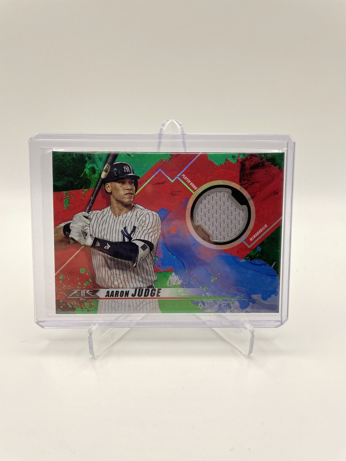 2019 Topps Fire - Fire Relics Green #FR-AJ Aaron Judge /75 (MEM) for ...