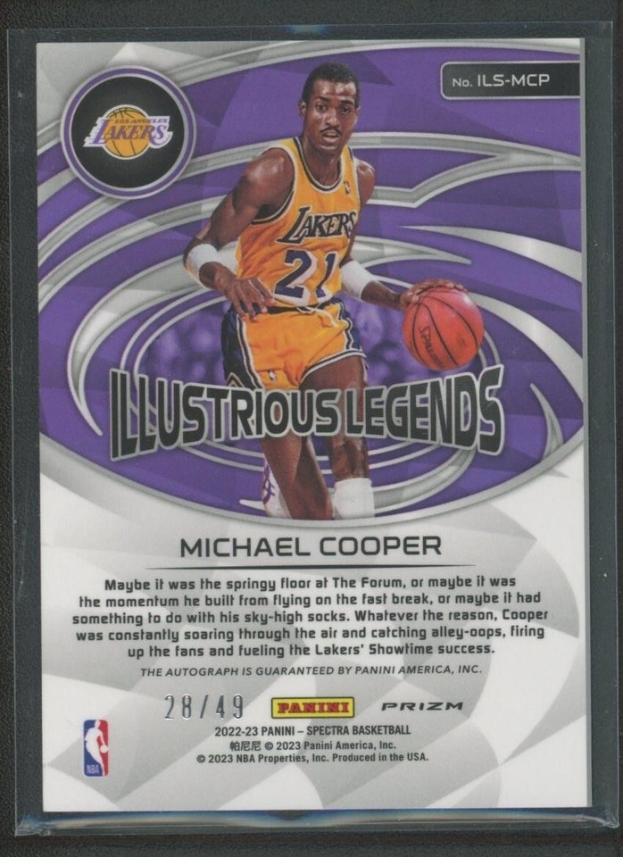 2022-23 MICHAEL COOPER 28/49 AUTO PANINI SPECTRA ILLUSTRIOUS LEGENDS ...