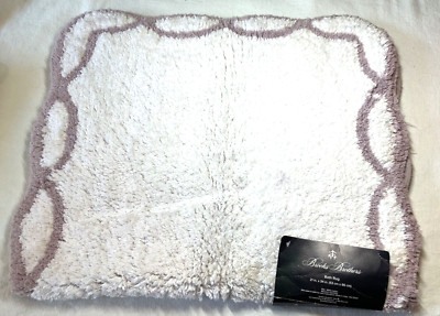 Brooks Brothers Bath Rug WHITE LAVENDER PURPLE 21 X 34 100% Cotton NIP ...