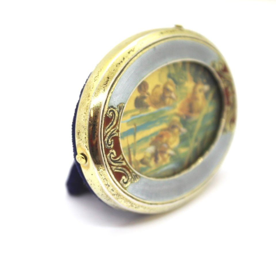 Small Frame Silver 800 With Slab Gold Depicting Ducks | eBay