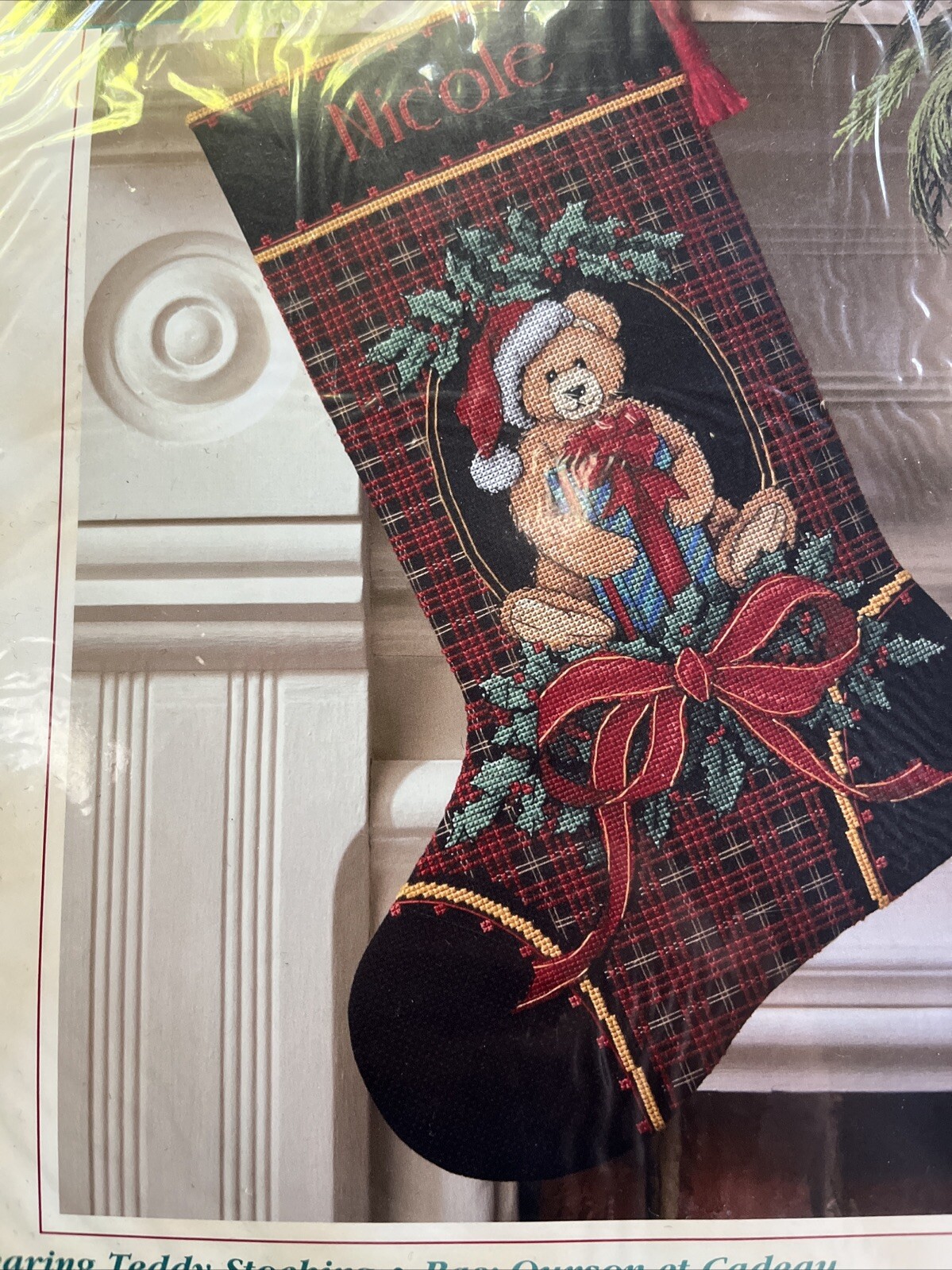 Dimensions 8682 Gift Bearing Teddy Stocking Cross Stitch Kit for sale ...