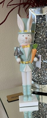 Resin 13.5” Easter Bunny Rabbit Nutcracker Boy Spring With Carrot NEW ...
