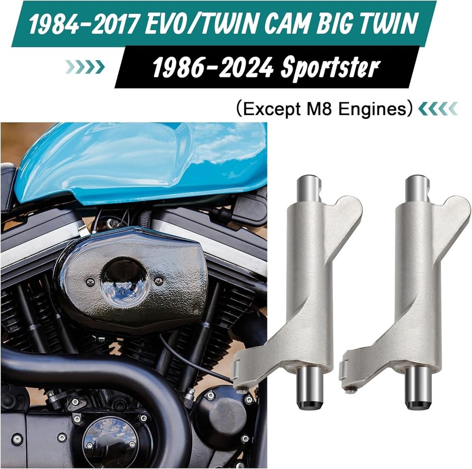 Roller Rocker Arms Shafts for 1984-2017 Harley Dyna, Touring 1986-2024 ...