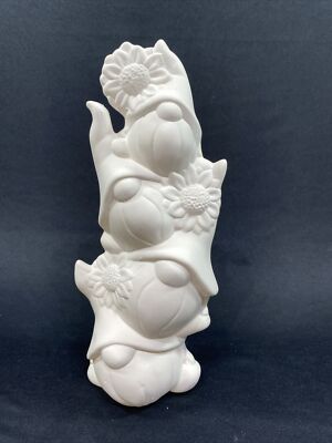 Garden Gnomes Sunflower Ceramic Bisque Sculpture Statue | eBay