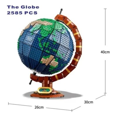 🌎 Globe Map Building Blocks 2585PCS – Creative World Model Toy for Kids ...