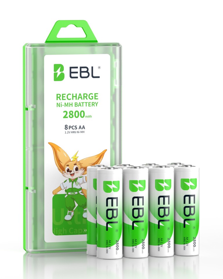 EBL AAA AA Rechargeable Batteries 1100mAh/2800mAh 1.2V / Optional ...