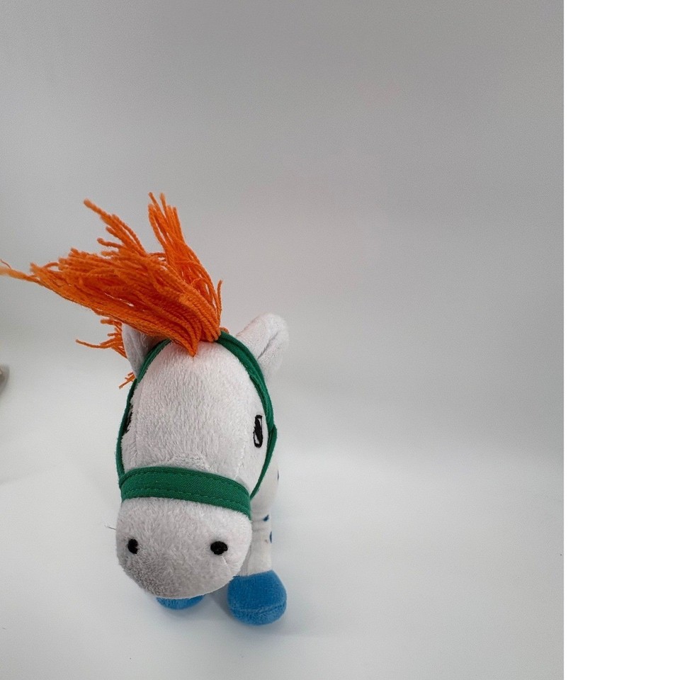 Micki Pippi Longstocking Little Uncle Horse Plush White Blue Orange | eBay