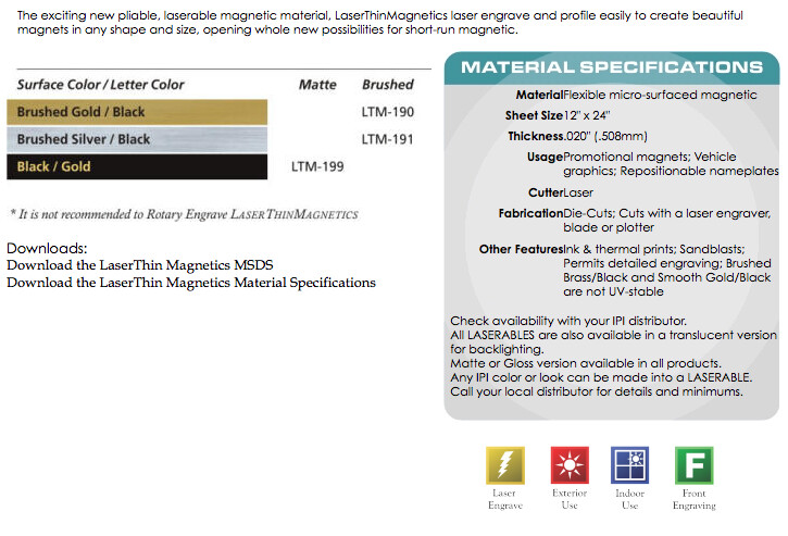 12"x24" IPI Blank Magnetic Sign Sheets in Gold, Silver & Black/Gold, 8 ...