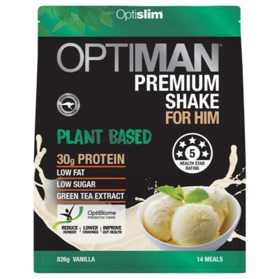 Optislim Optiman Plant Based Shake Vanilla 826g | eBay Australia