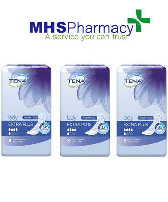 3x TENA LADY EXTRA PLUS PADS - PACK OF 8 7322540592863 | eBay UK