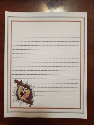 Taz lined stationary paper (25 Sheets) 8 ¹/² x 11 | eBay