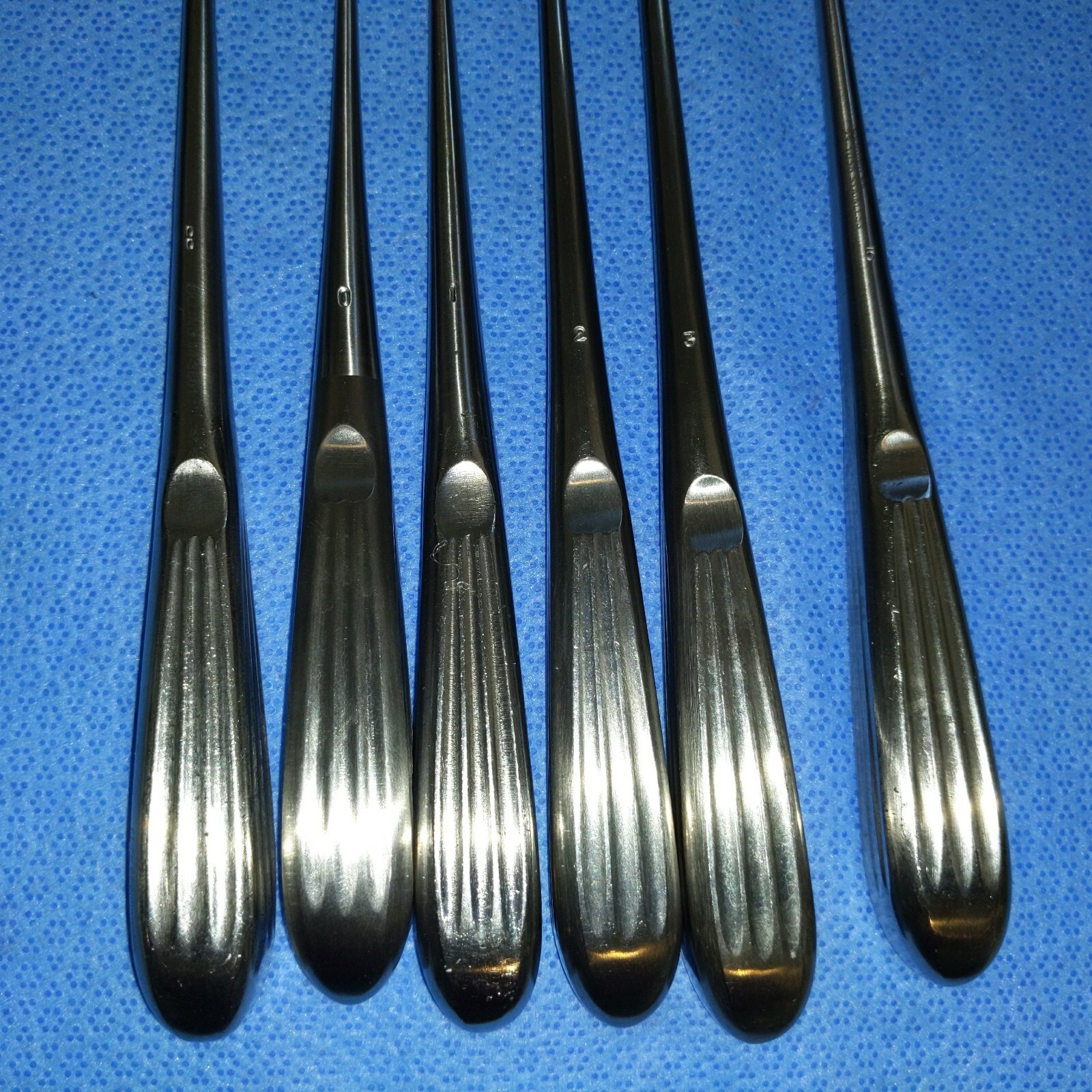 Set of 6 Orthopedic Spinal Fusion Curettes: Various Sizes Jarit, Codman ...