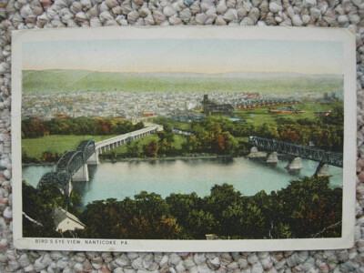 NANTICOKE PA-BIRDS EYE VIEW-BRIDGE-TOWN AERIAL-RIVER-LUZERNE COUNTY ...