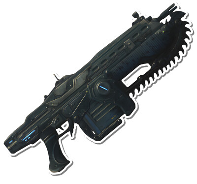 0419 MK2 Lancer Machine Gun Sticker, Waterproof, Laminated, Gears of ...