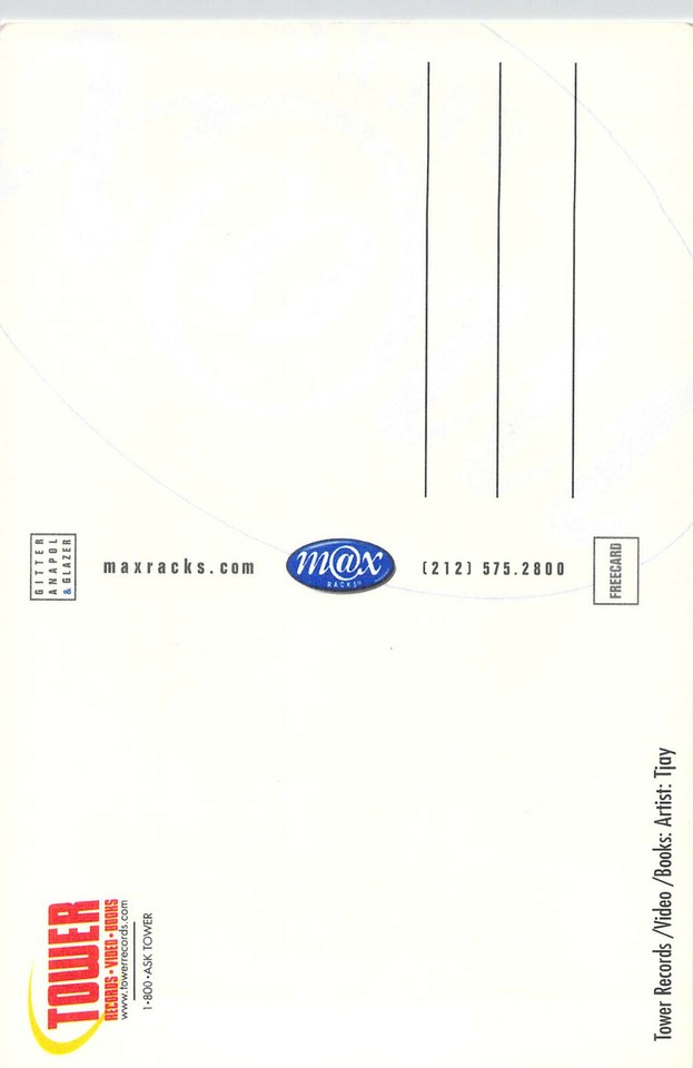 Tower Records Sexy Blond Tjay 2k Rapper Rack Card Advertising Postcard ...