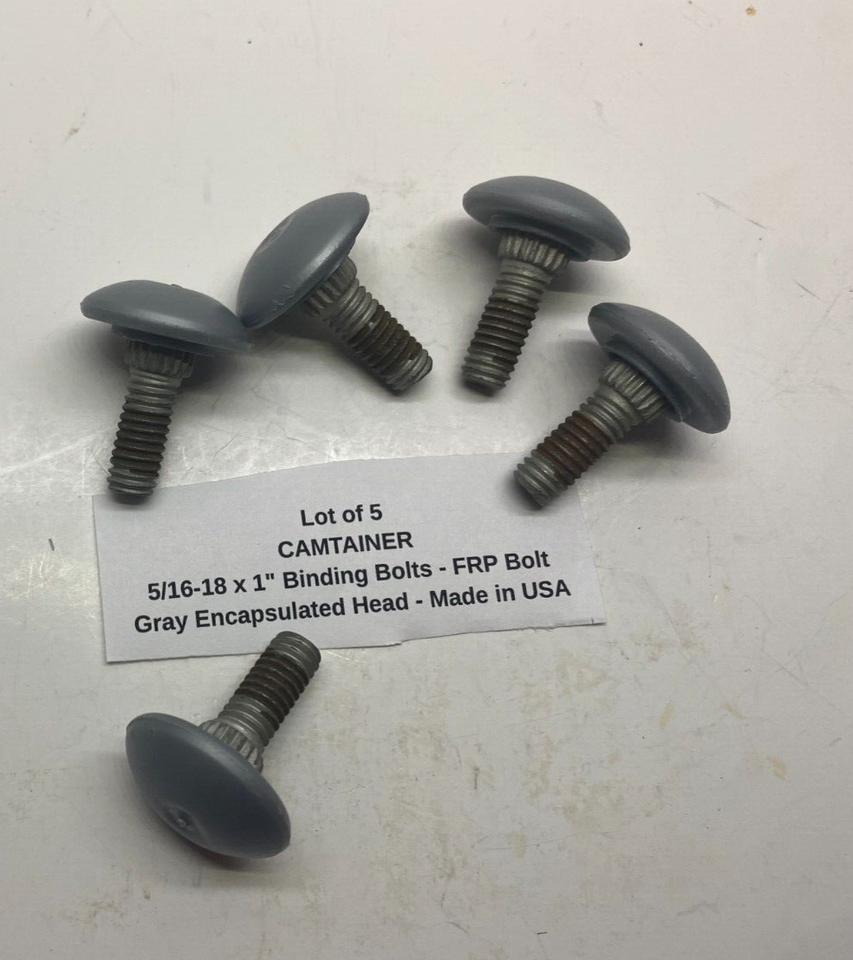 (Qty 5) CAMTAINER 5/16-18 x 1" Binding Bolt (FRP Bolt) - Gray ...