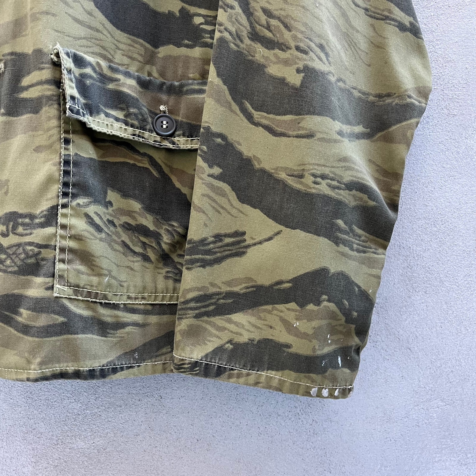 70’s Tiger Stripe Camouflage Button Down Jacket - Gem