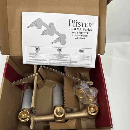 Pfister 01-31XA 8" inch Bath Tub Shower 3-Handle Rough In Valve Body ...