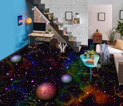 3D Stars Planet O1558 Floor WallPaper Murals Wall Print Decal 5D Eve ...