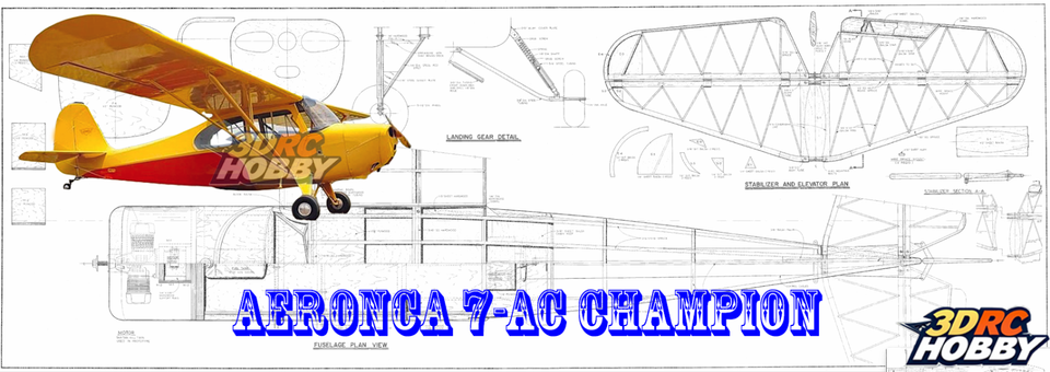 Aeronca 7-AC Champion 105" WS RC Plane Model Airplane Building Plans ...