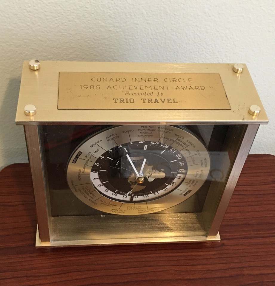 VINTAGE SEIKO QUARTZ WORLD TIME ZONE CLOCK WITH AIRPLANE SECOND HAND ...