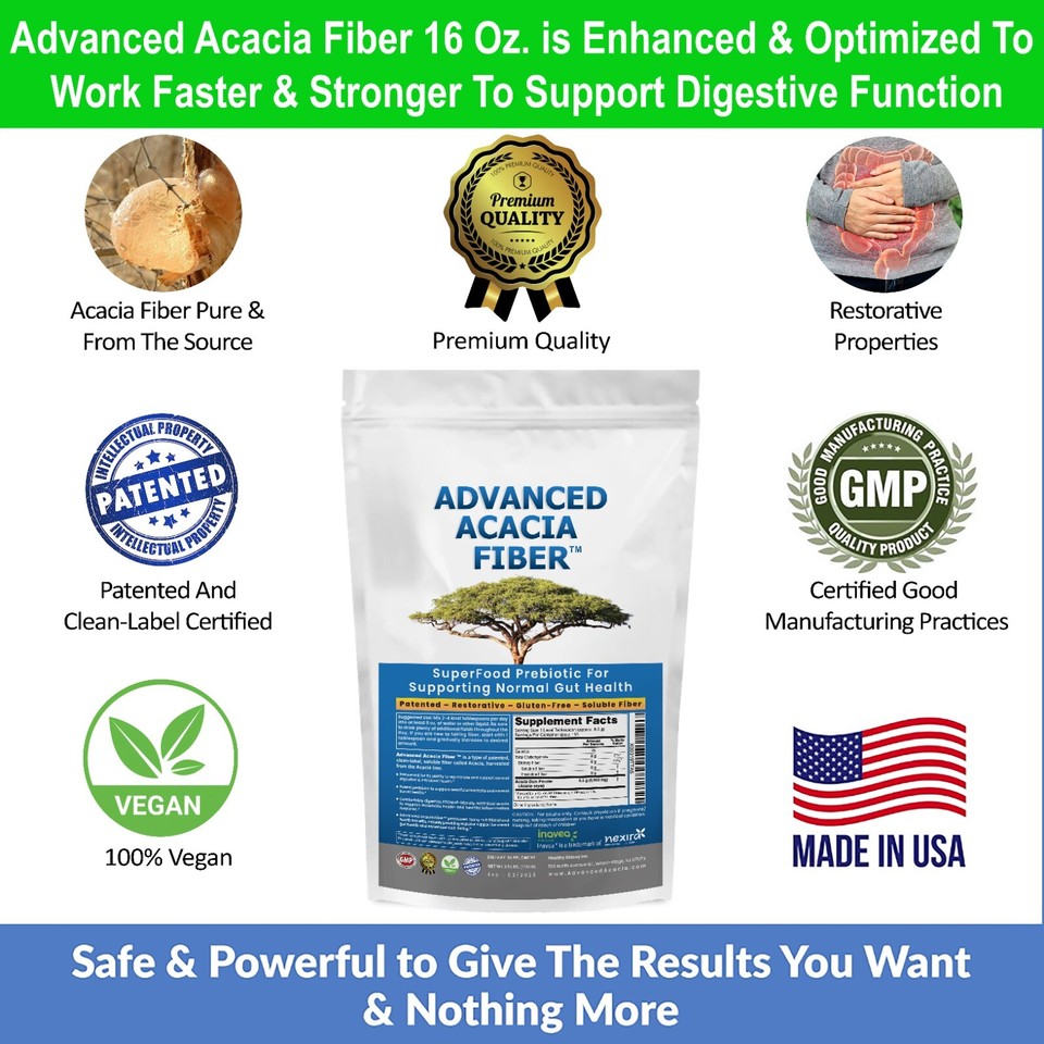 Advanced Acacia Fiber Powder 2.5 Ibs Soluble Fiber Leaky Gut Repair ...
