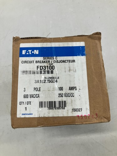 Eaton FD3100 Circuit Breaker 3P 600V 100A Brand New In Box | eBay
