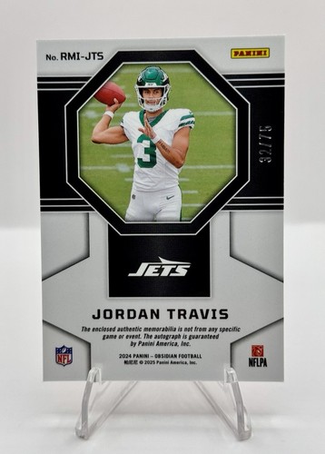 2024 Panini Obsidian JORDAN TRAVIS Red Flood Rookie Dual Patch Auto RPA ...