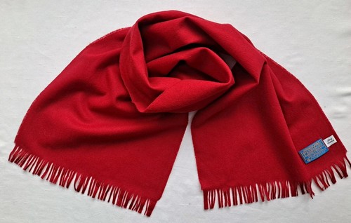 VTG PENDLETON 100 % VIRGIN WOOL RECTANGLE SCARF RED 54" x 12.5" | eBay UK