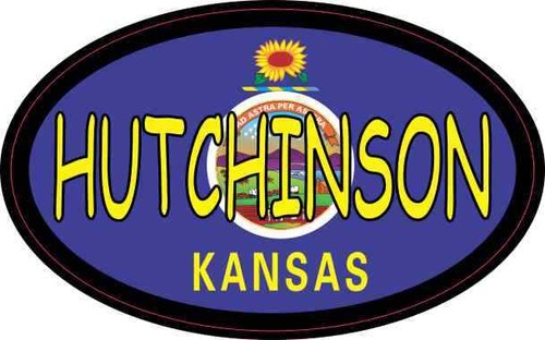 4in x 2.5in Oval Kansas Flag Hutchinson Sticker Car Truck Vehicle ...