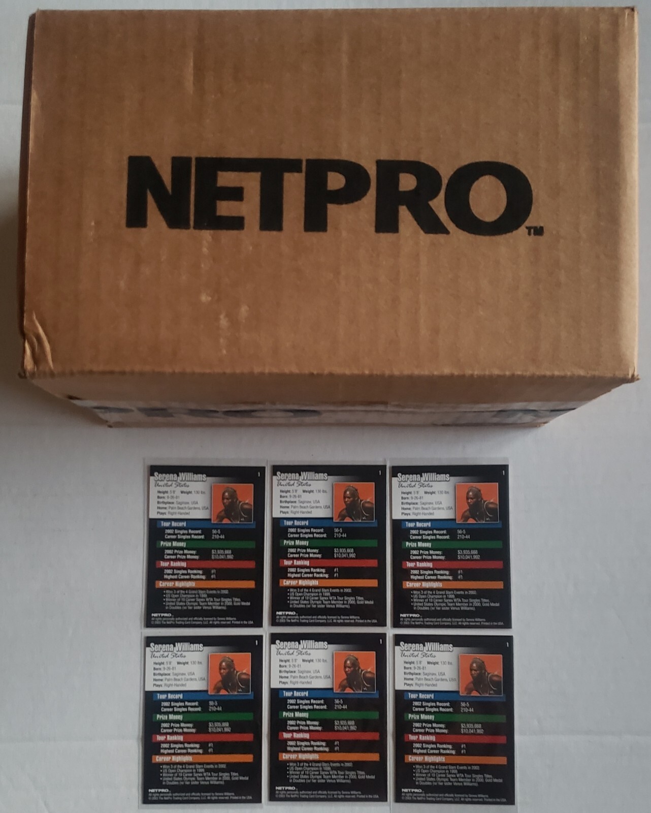 2003 NETPRO TENNIS SEALED 10 BOX CASE + SERENA WILLIAMS #1 6 CARD ROOKIE RC LOT | eBay