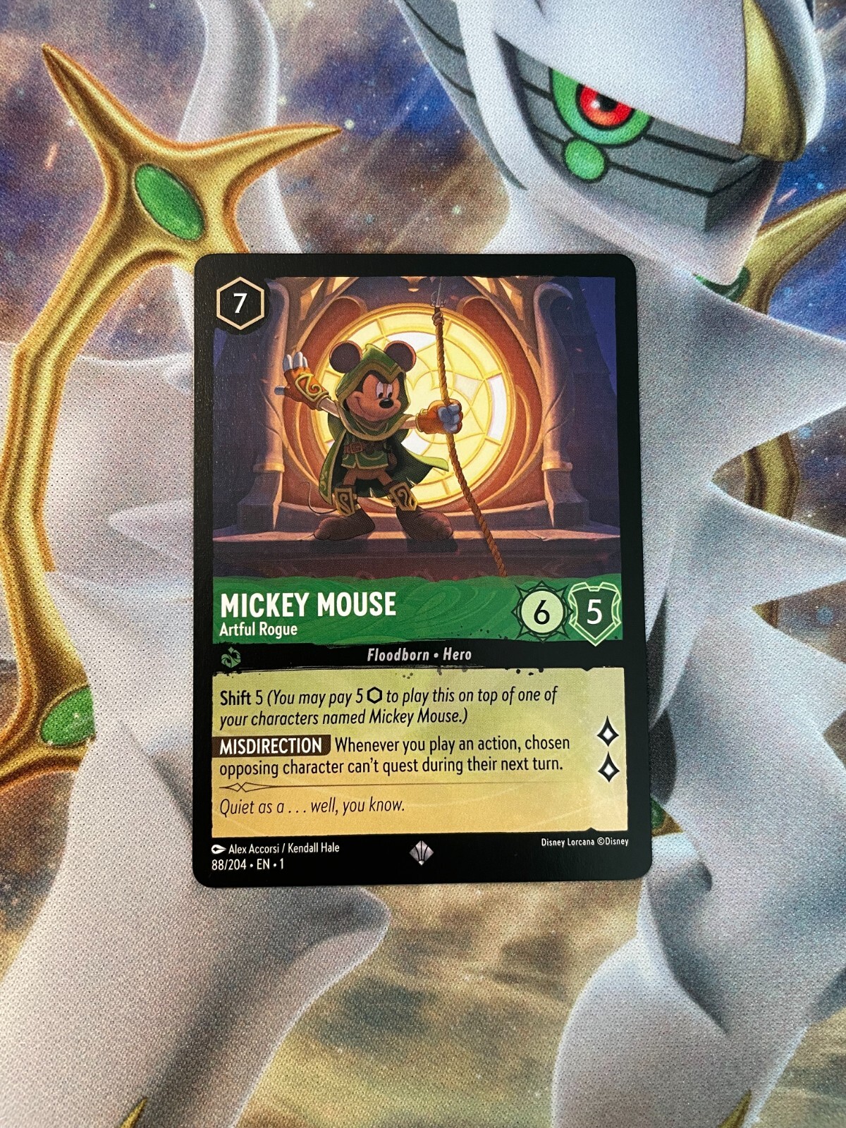 Disney Lorcana TCG Super Rare Non-Foil Mickey Mouse Artful Rogue 88/204 ...