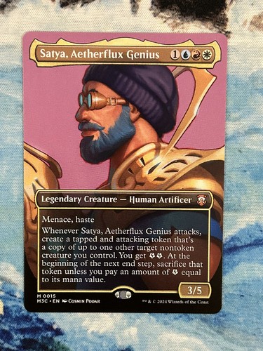 MTG Borderless Mythic Rare Satya, Aetherflux Genius #15 - MH3 Commander ...