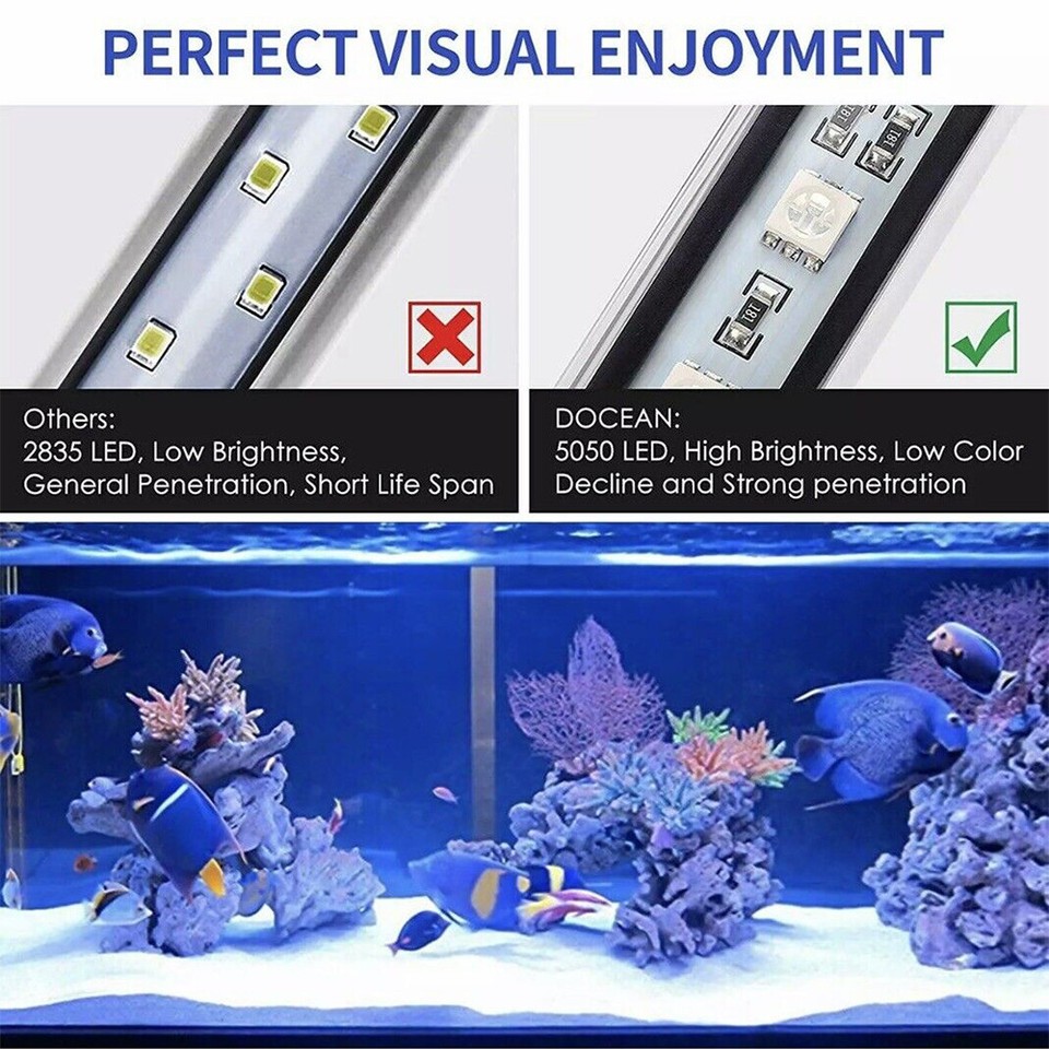 Aquarium Fish Tank Aquarium Light LED Waterproof Full Spectrum Aqua ...