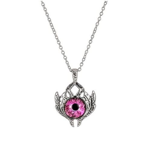 Pink Eye Demon Pendant Eye Catching Enchanting Necklace Goth Punk Anime ...