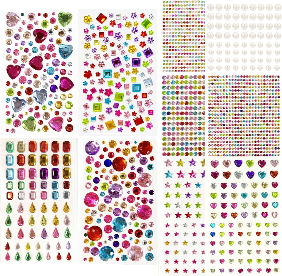 2785Pcs Gem Stickers, Self Adhesive Gems for Crafts, Acrylic Bling ...