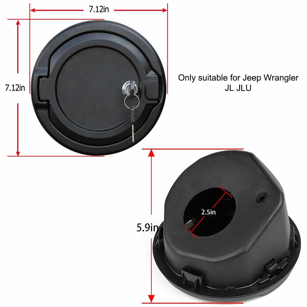 For 2018+ JEEP Wrangler JL Fuel Filler Door With Lock Gas Cap Cover ...